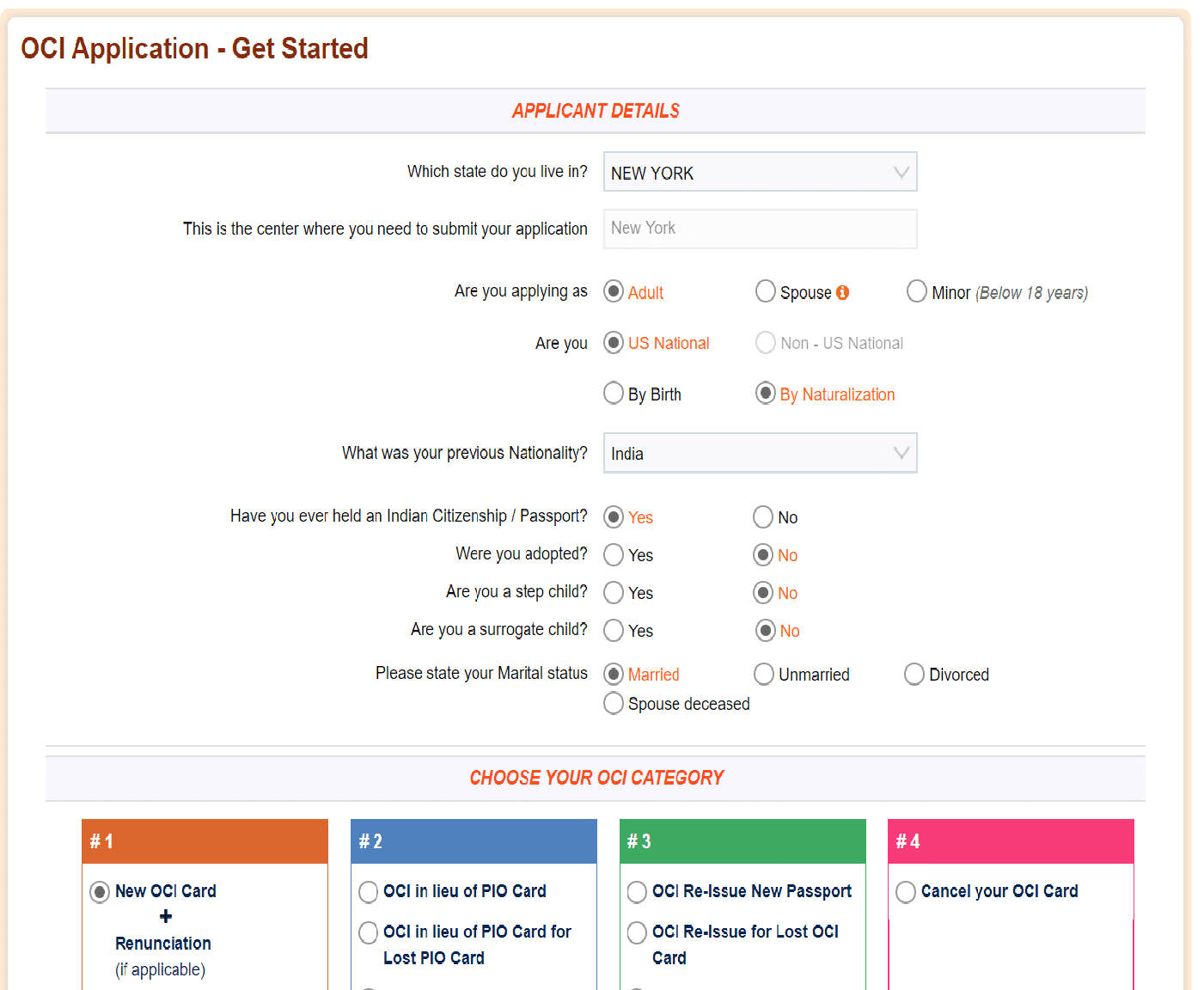 OCI Card Online Application Ask Ellis